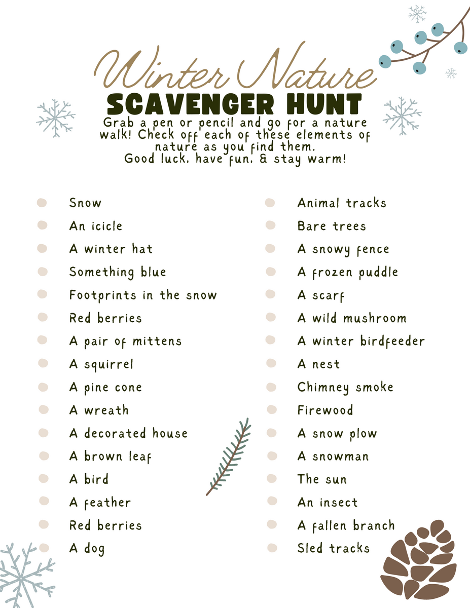 FREE Winter Scavenger Hunt Printable – All American Holiday